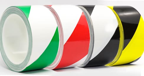 UT4425 - Vinyl Striped Cleanroom Tape with Face Adhesive